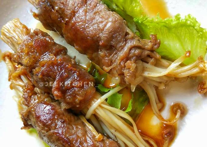 Resep Enoki Beef Rolls || Daging Gulung Jamur Enoki oleh Jeanuary ...