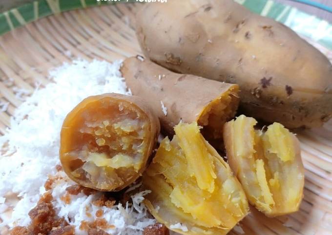 Resipi Ubi Keledek Madu Rebus Bersama Kelapa Parut & Gula Melaka oleh ...