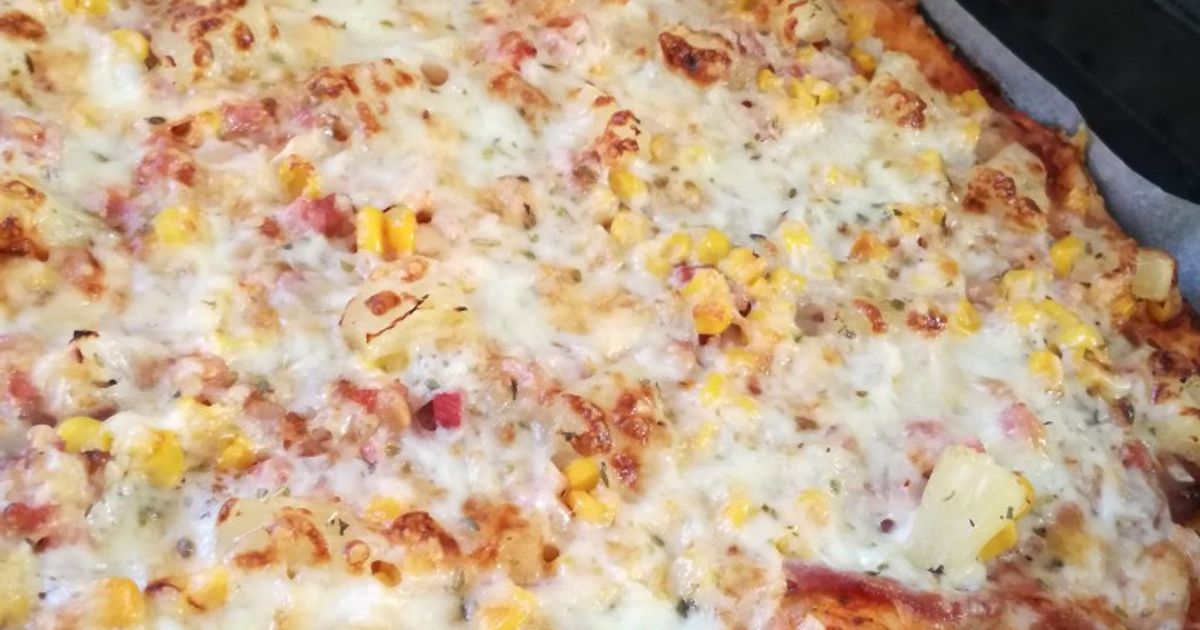 Tepsis Pizza (Hawaii Feltét) | Mária Harsányi receptje - Cookpad receptek