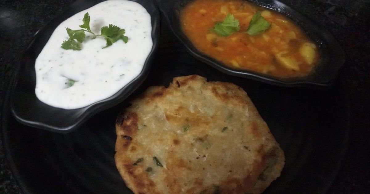 Vrat Waale Aloo And Samak Rice Roti With Dhania Curd Recipe by Prerna ...