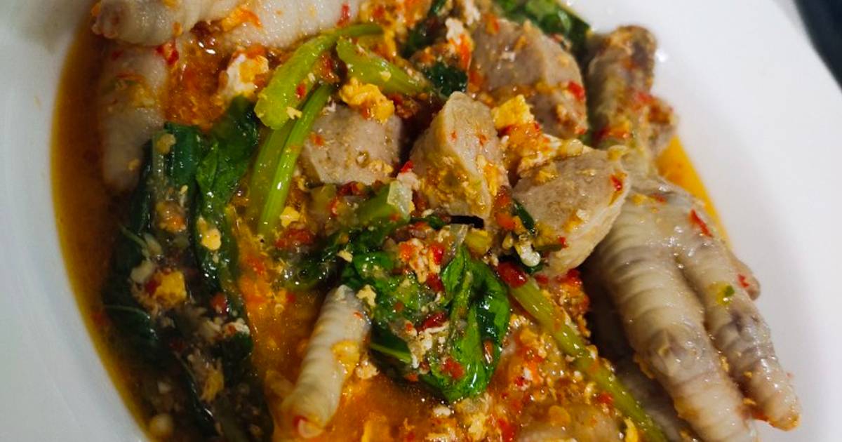 Resep Seblak ceker bakso Telur ditambah sayuran oleh Ninie 💫 - Cookpad