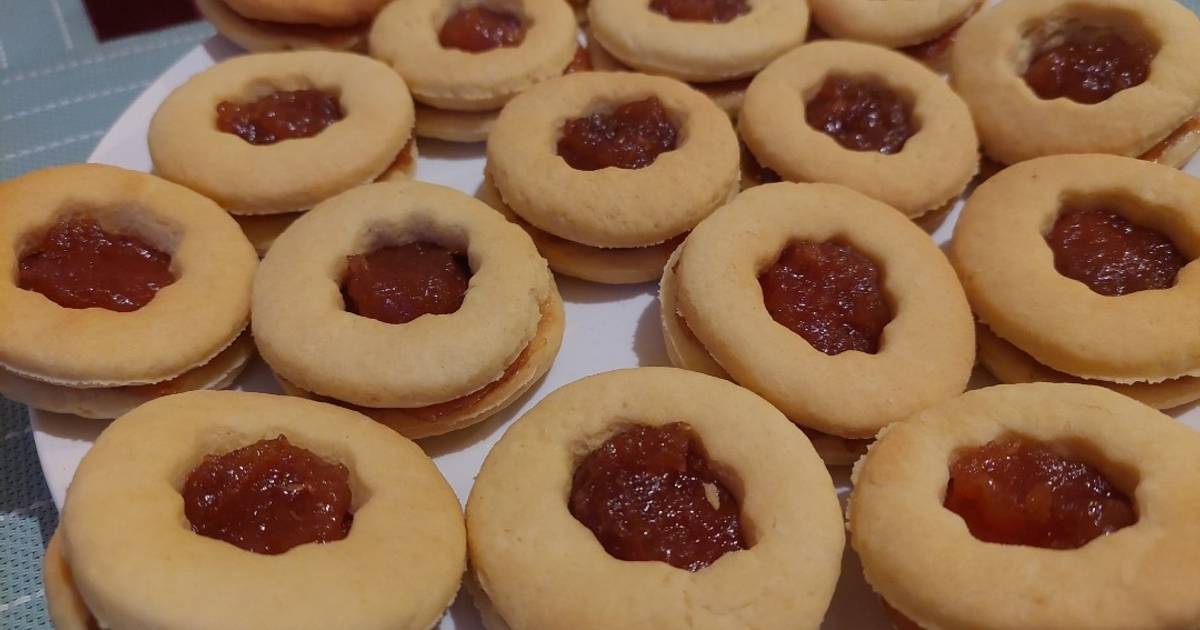 Galletas rellenas con mermelada Receta de Leslie Arévalo- Cookpad