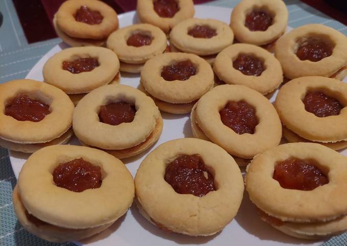 Galletas rellenas con mermelada Receta de Leslie Arévalo- Cookpad
