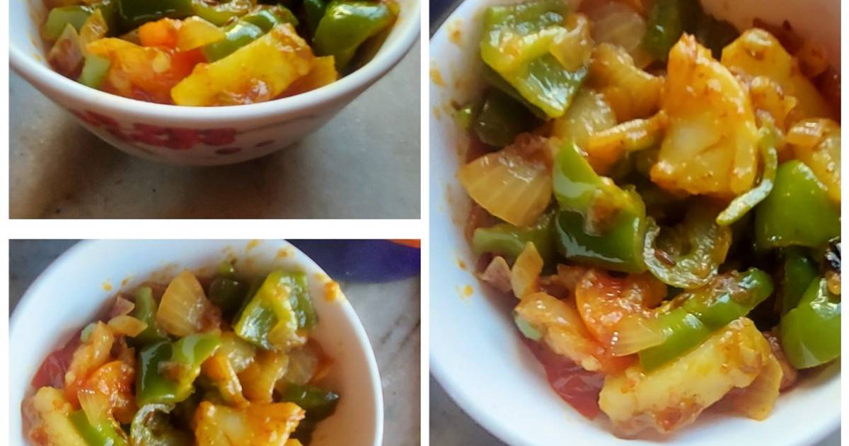 Capsicum potato vegetable Recipe by jaspari - Cookpad