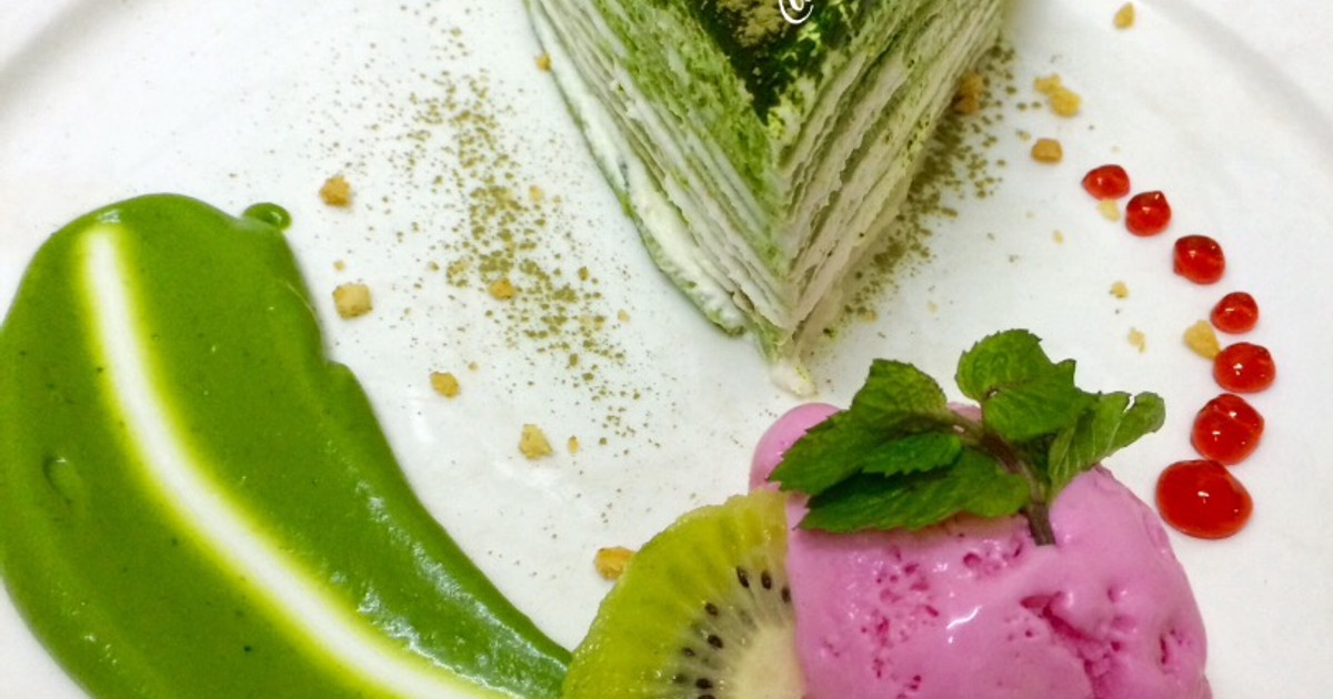Resep Mille Crepes Dg Saus Matcha oleh @eviadr - Cookpad