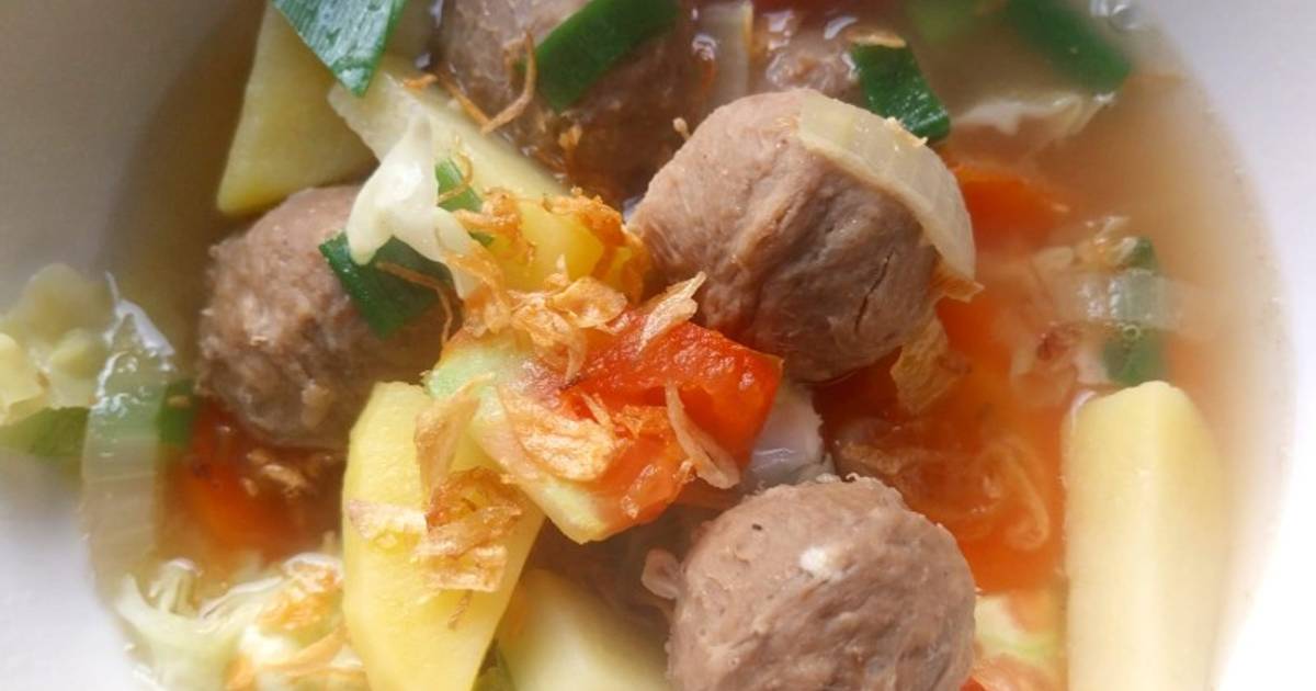 189 resep sayur sop bakso bawang bombay enak dan mudah - Cookpad