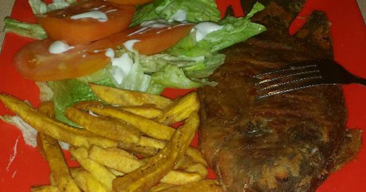 Pescado frito con tostones - 2 recetas caseras- Cookpad