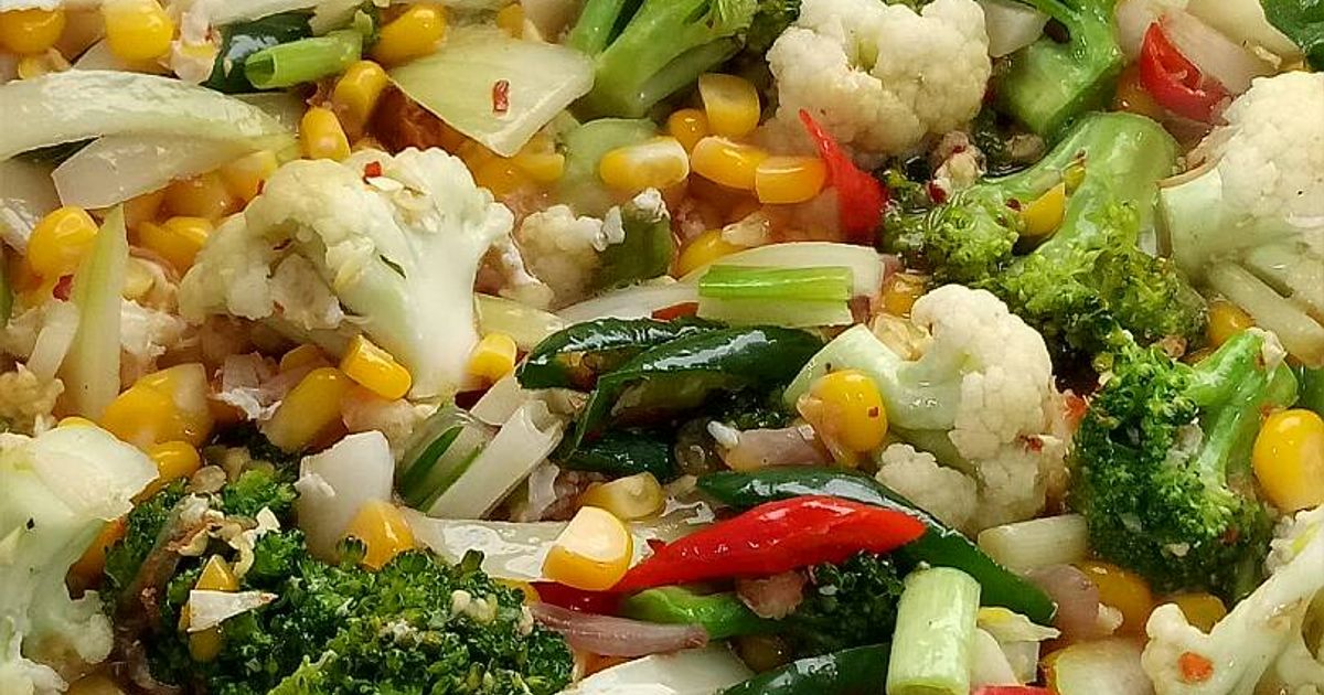 Resep orak arik sayuran brokoli bunga kol rumahan enak dan mudah - Cookpad