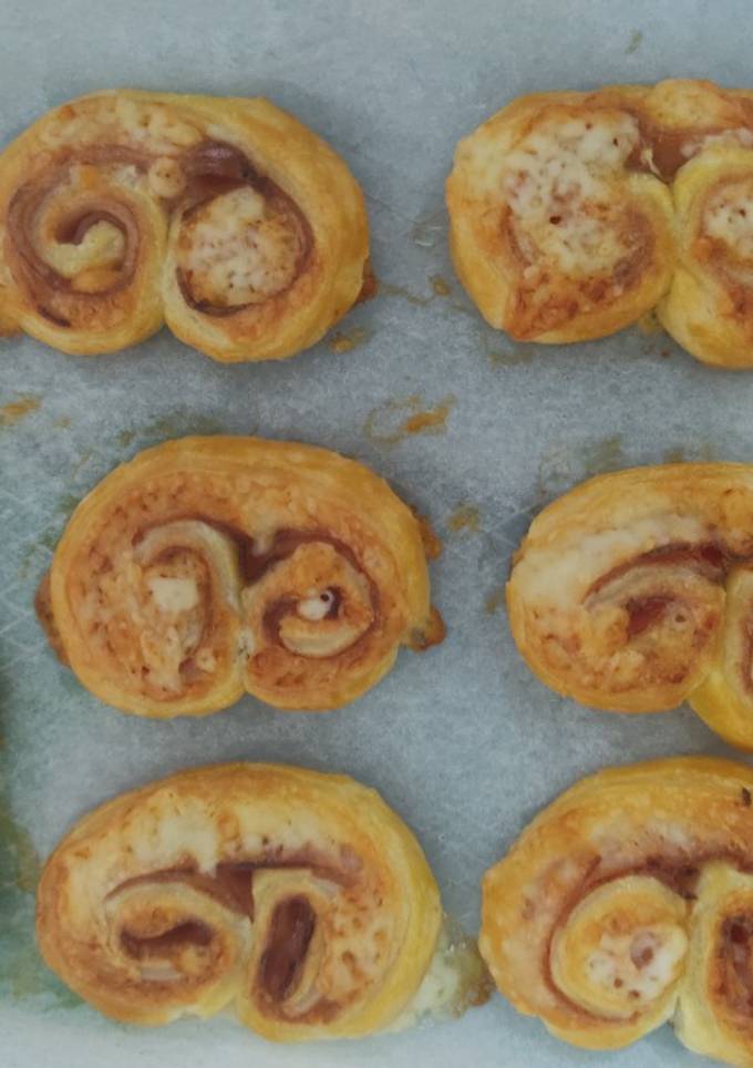 Mini palmeritas de jamón York y queso en freidora de aire Receta de ...