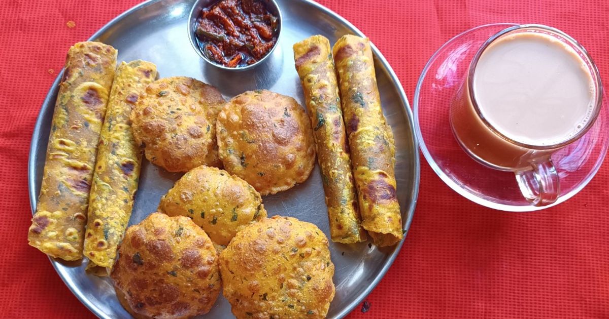 Thepla Puri Pickle And Masala Tea Recipe by Sangita Vyas - Cookpad