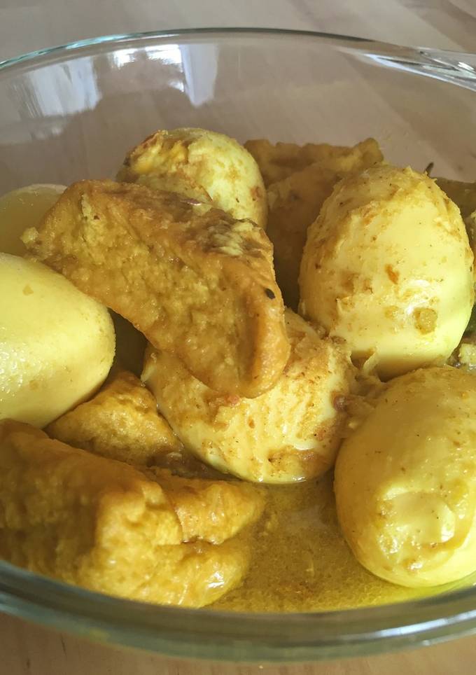 Resep Telur Tahu Bumbu Kuning Asem oleh Deike - Cookpad