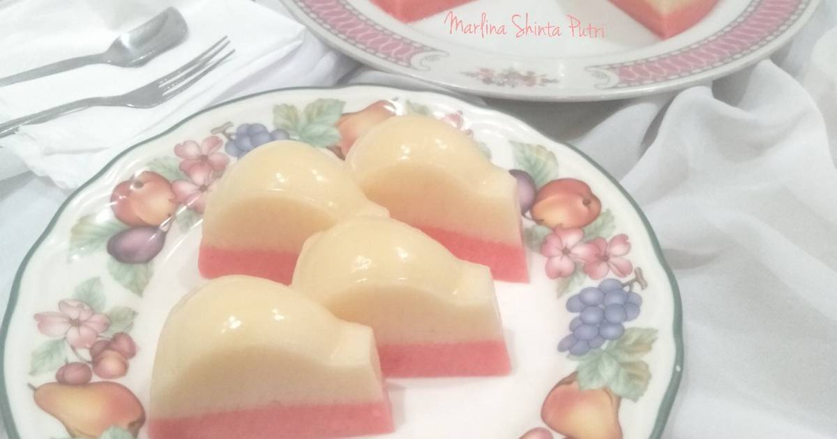 Resep Puding Busa Vanila Strawberry oleh Marlina Shinta Putri - Cookpad