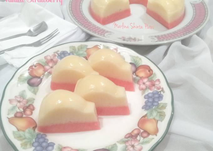 Resep Puding Busa Vanila Strawberry oleh Marlina Shinta Putri - Cookpad