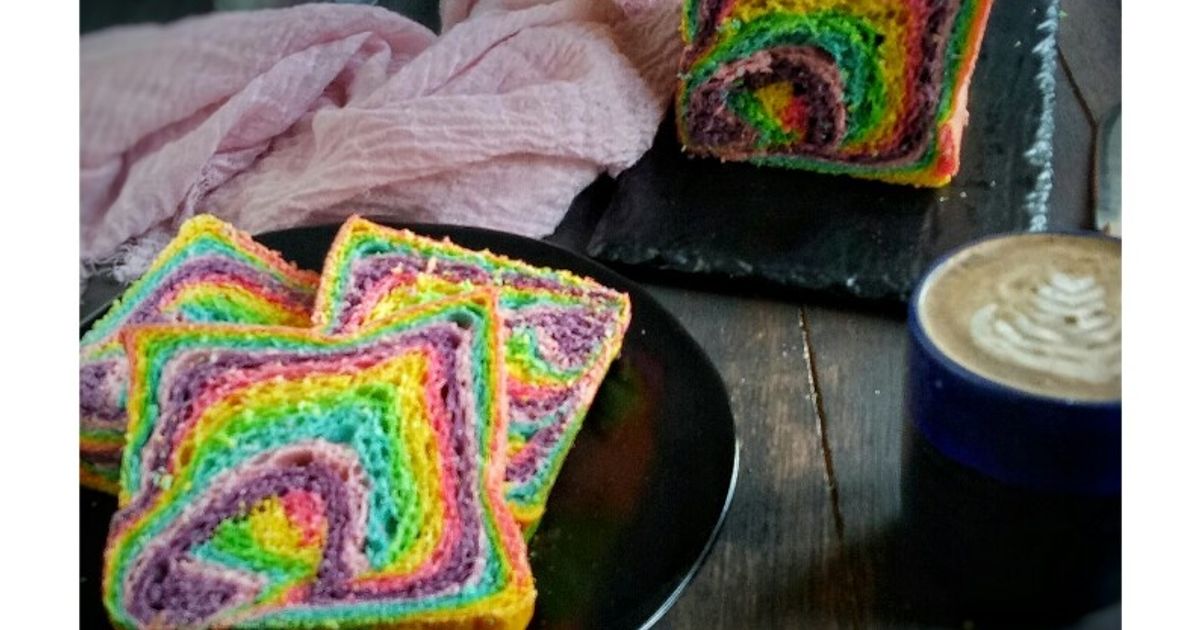 Resep Rainbow Bread (Roti Tawar Tutup Warna Warni) oleh Ecy - Cookpad