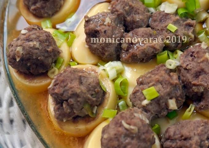Resep Tofu Kukus Siram Daging (MPASI 1th+) oleh Monica Novara H. - Cookpad
