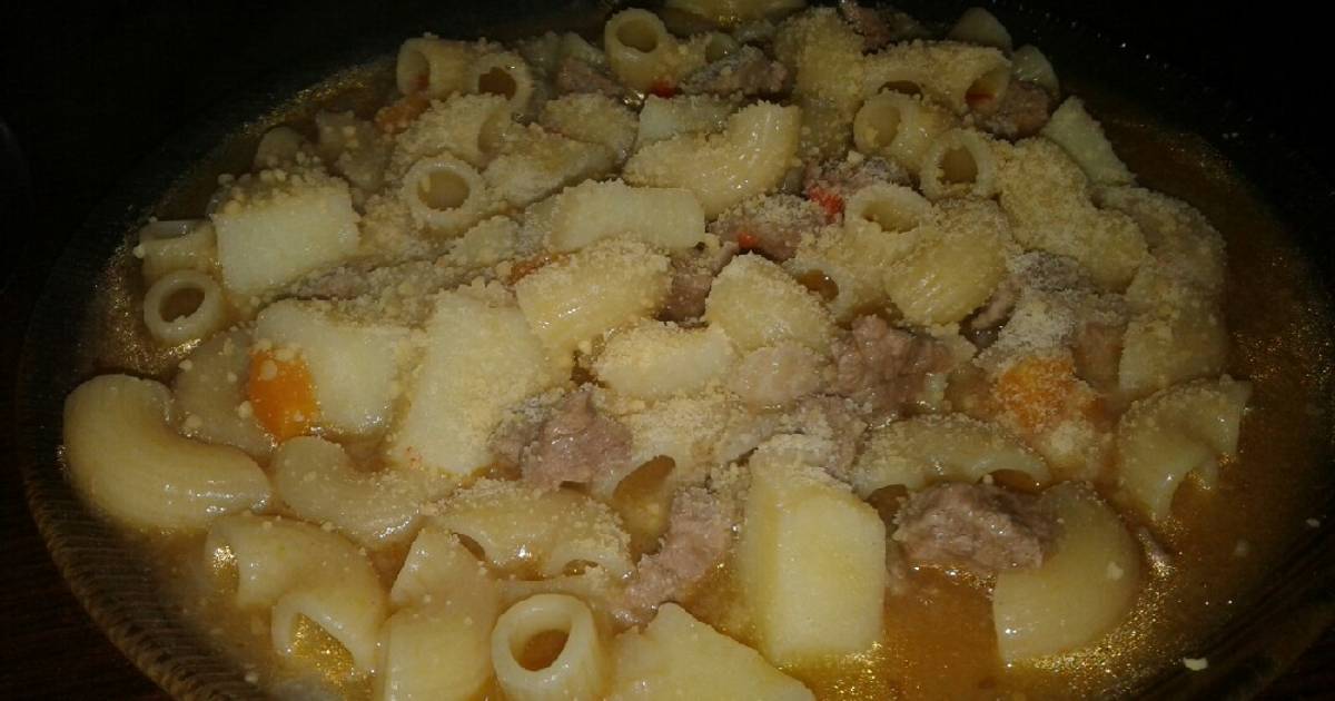 Pollo guisado con fideos coditos - 18 recetas caseras- Cookpad