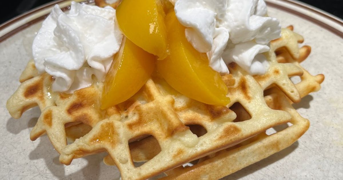Peach Waffles Recipe by Sonya Bankester