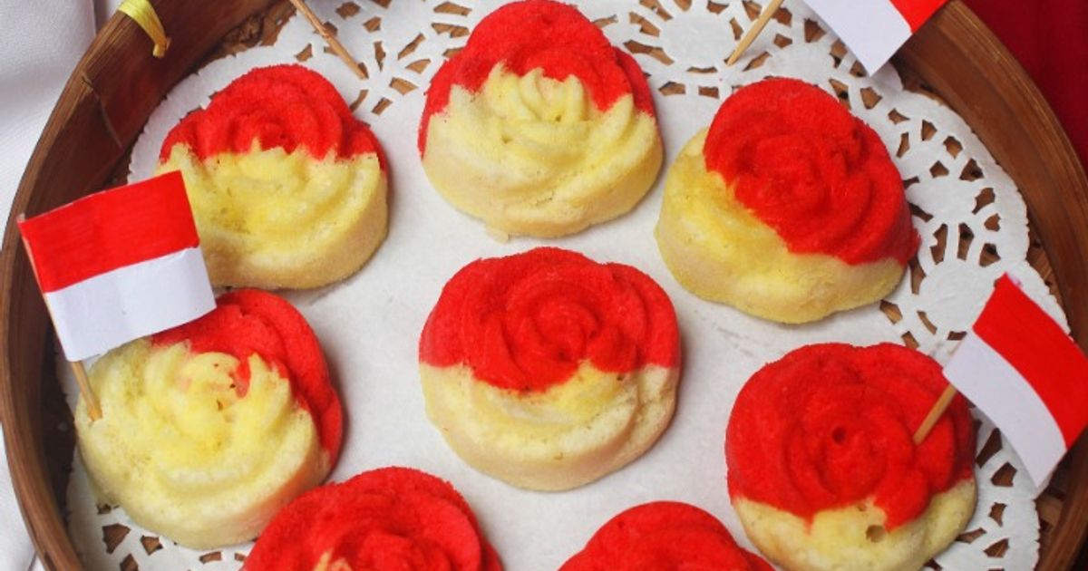 Resep Bolu Mawar Kukus Merah Putih oleh Cooking With Dinda - Cookpad