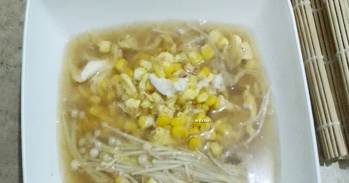 Resep Sup jamur enoki simpel banget oleh Ani Brilian - Cookpad