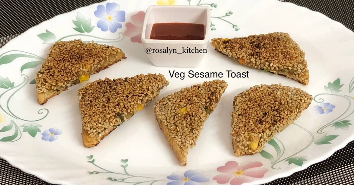 Veg Sesame Toast Recipe by Rosalyn_Kitchen - Cookpad