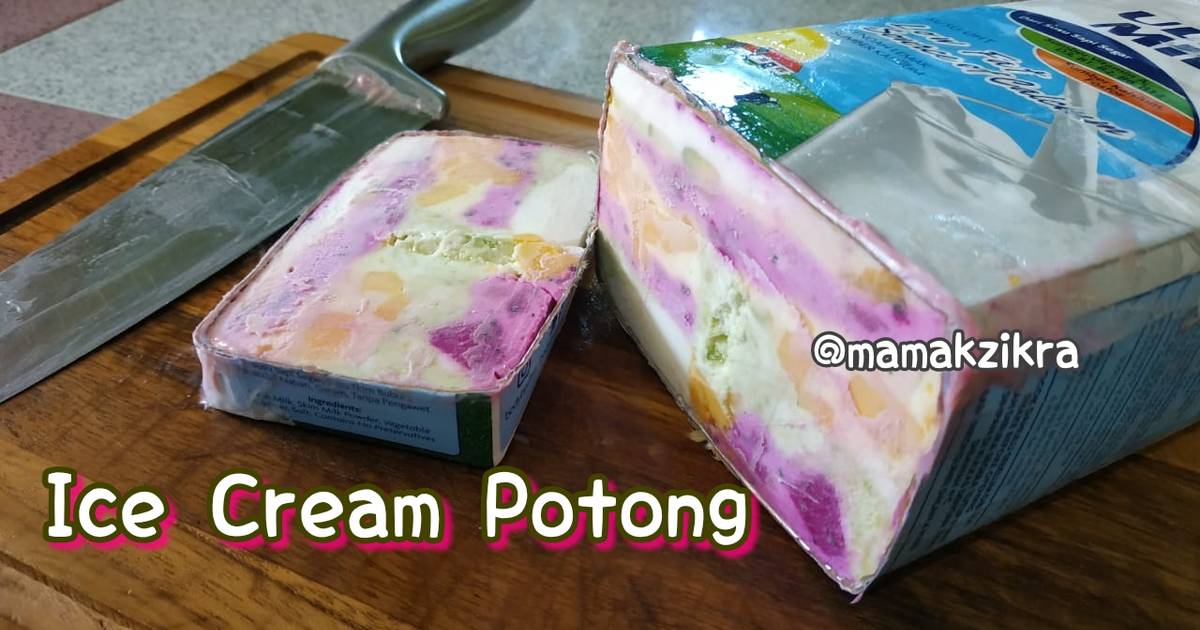 Resep Ice Cream Potong (menggunakan buah buahan asli) oleh Mamakzikra ...