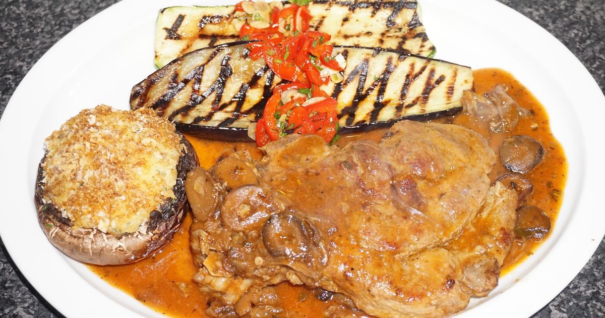 Marbled Pork Chops Braised In Merlot Wine Sauce Recipe By Jon Michelena