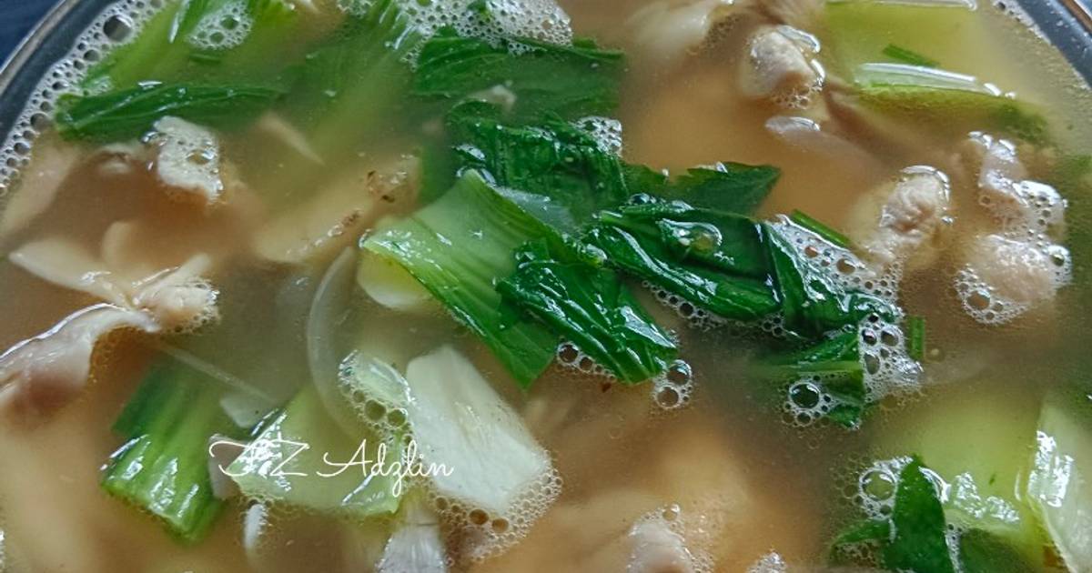 Resipi Sup Sayur Sawi, Cendawan dan Tauhu Telur oleh FZ Adzlin - Cookpad
