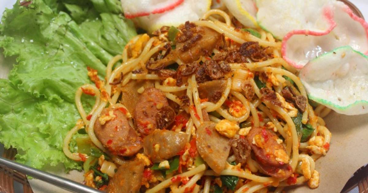 Resep Spaghetti Goreng Tek-Tek Pedas oleh Cooking With Dinda - Cookpad