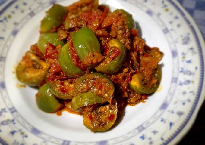 Resep Sambal Tumis Terong Bulat Dan Teri Medan Oleh 🌱bunda Zaza Cookpad