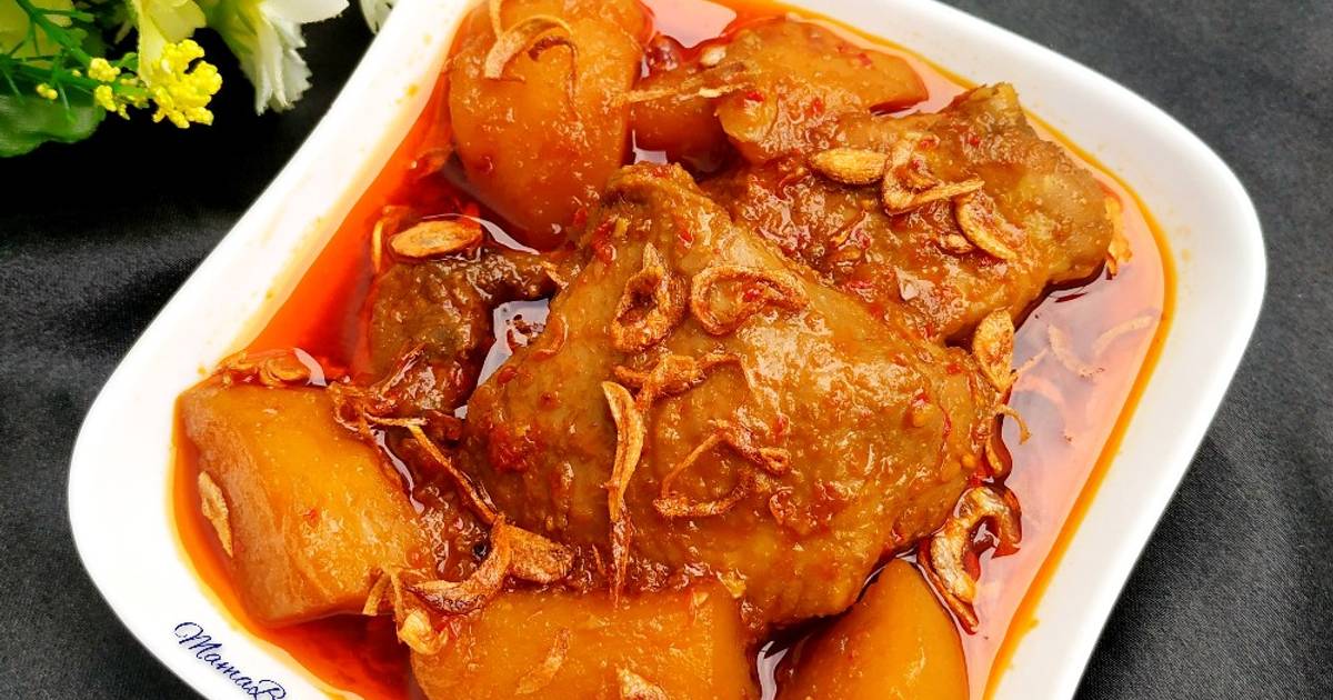 Resep Semur Ayam Pedas oleh Hayati MS - Cookpad