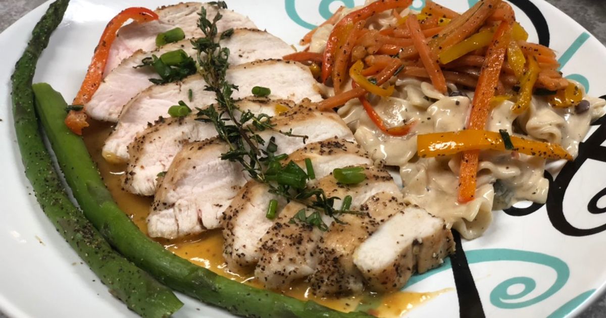Macon Chicken W/ Peach Mint Purée Recipe by The Cast Iron Soulé