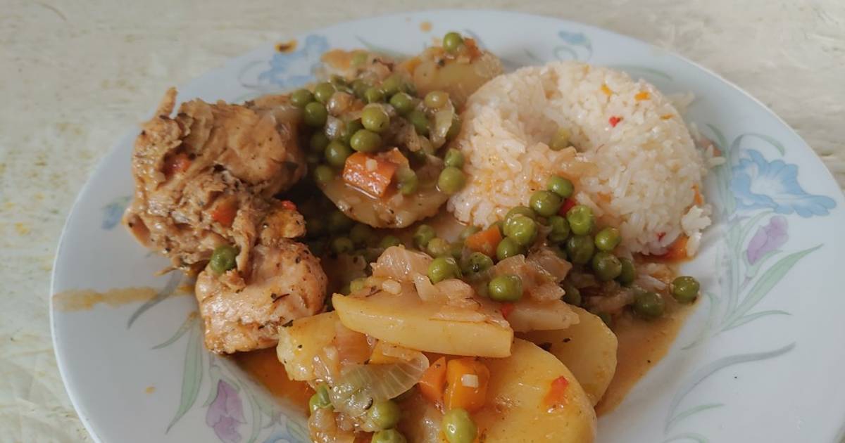 Pollo Arvejado con Arroz Receta de Maria Isabel- Cookpad