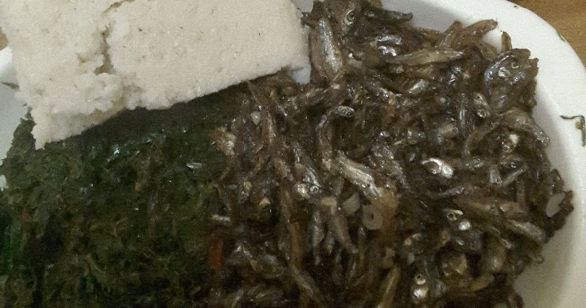 Dry Fried Omena, And Kales With Ugali Recipe by Ivy Melissa - Cookpad