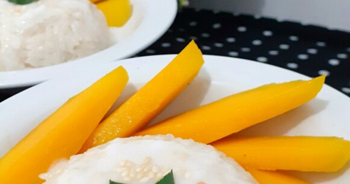 Resep fla mango sticky rice rumahan enak dan mudah - Cookpad