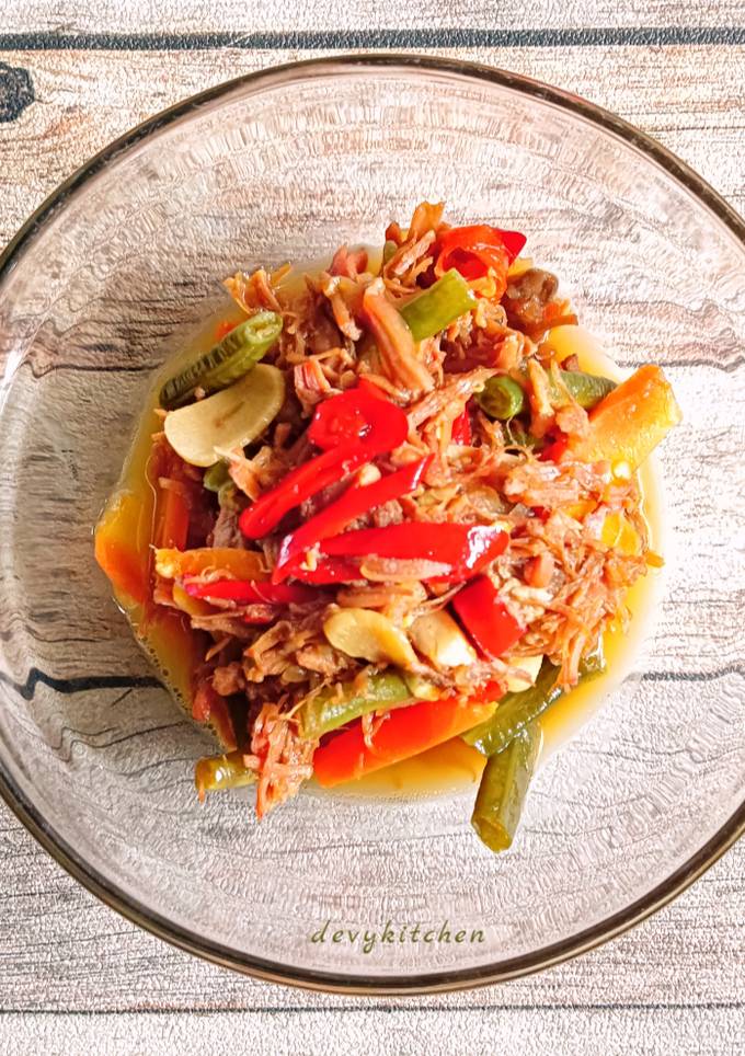 Resep 423. Daging Suwir Tumis Wortel Kacang Panjang oleh Devin - Cookpad