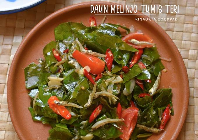 Resep Daun Melinjo Tumis Teri Oleh Rina Okta Cookpad