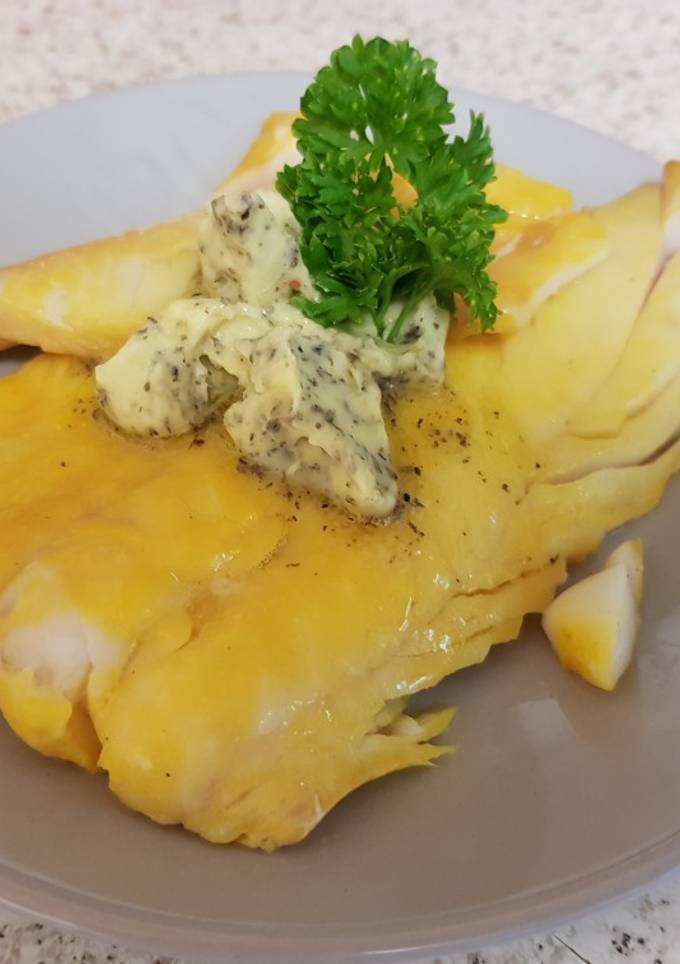 My lovely piece of Poached Smoked Haddock with herb Butter Recipe by ...