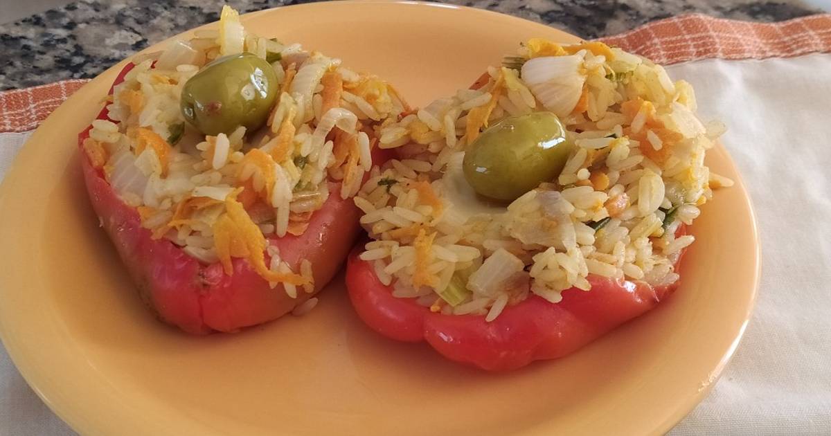 Morrón relleno a la cacerola - 1,554 recetas caseras- Cookpad