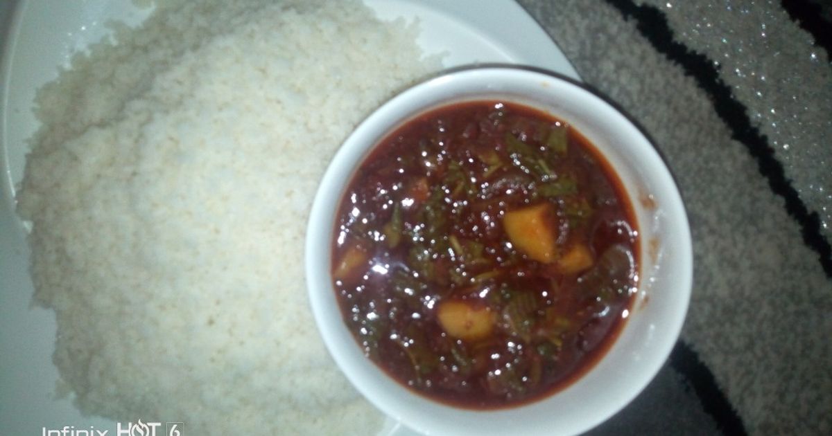 Steamed Rice Grits With Vegetable Sauce Recipe by Asiya Almustapha ...