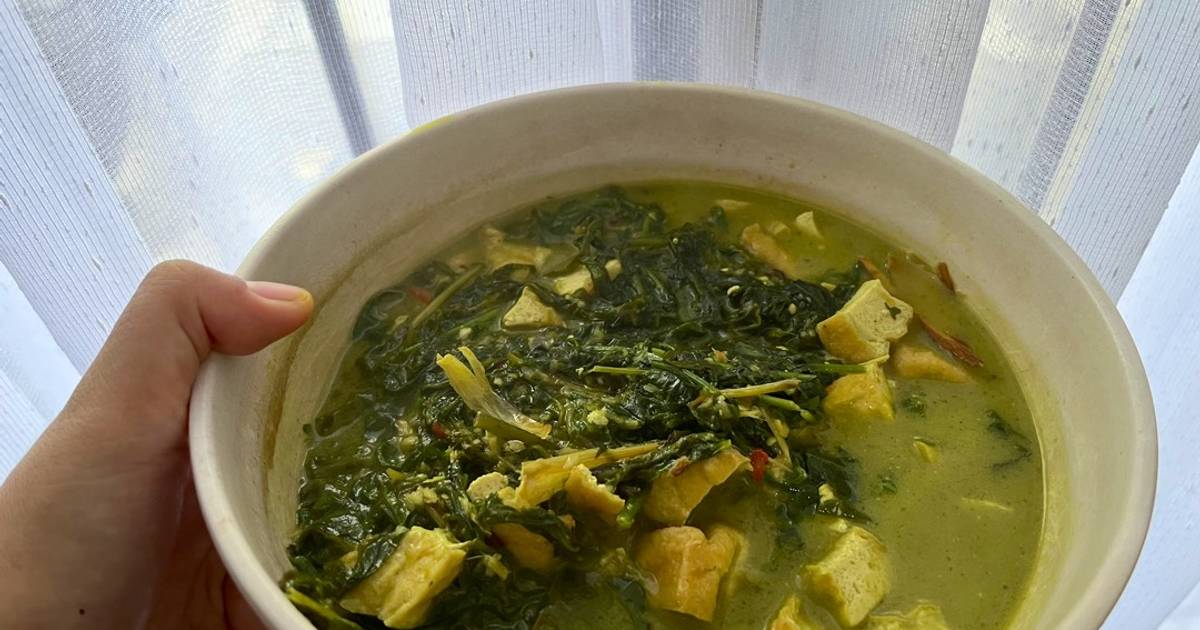 Resep Daun Singkong Santan Tahu oleh Indah FH - Cookpad