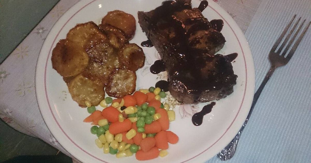 Chilli Chocolate Steak With Caramelised Sweet Potato And Veg Recipe By ...