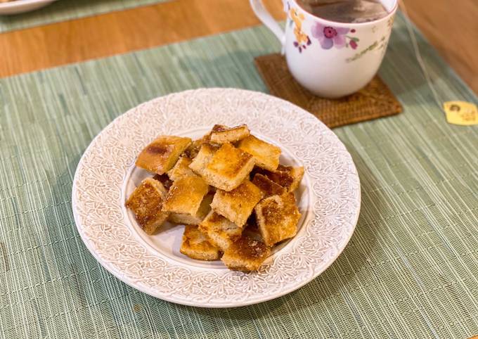 Resipi Sugar rusk made from leftover bread crust without oven oleh ...