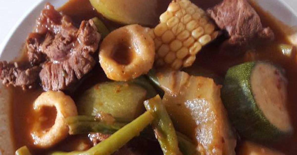 Caldo de res rojo - 10 recetas caseras- Cookpad