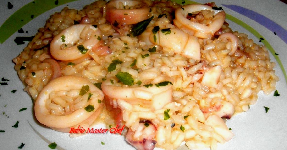 Risotto With Calamari And Prosecco Recipe by Fabio Del Buono