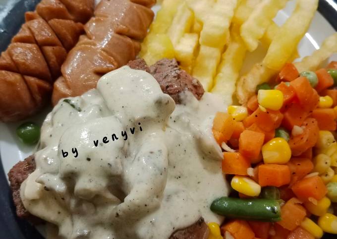 Resep Saikoro beef with mushroom sauce oleh Veny Vidianingsih - Cookpad