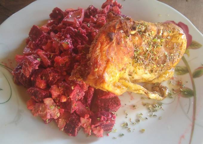 Pollo sazonado con remolachas al ajo Receta de Gustavo Yuse Lockley ...