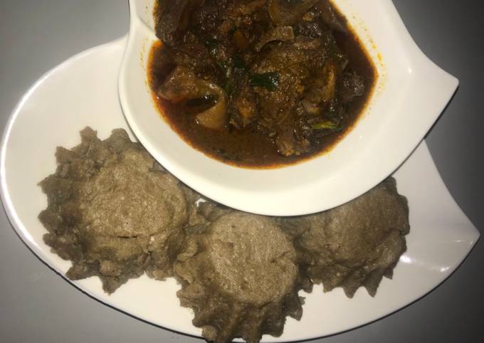 Tuwon plantain da miyar ogbono girki daga Aisha Ardo - Cookpad