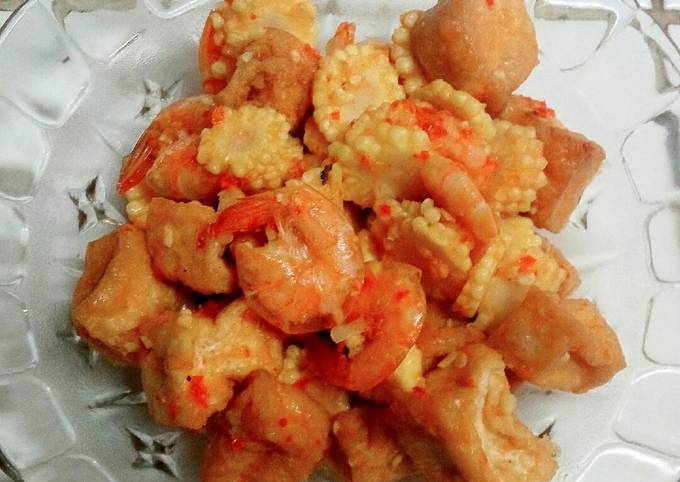 Resep Tumis putren tahu udang saus tiram pedas oleh Hana Pertiwi - Cookpad