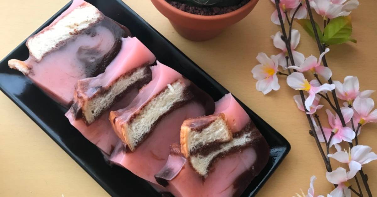 Resep Puding Marmer Sakura oleh creative.iva - Cookpad