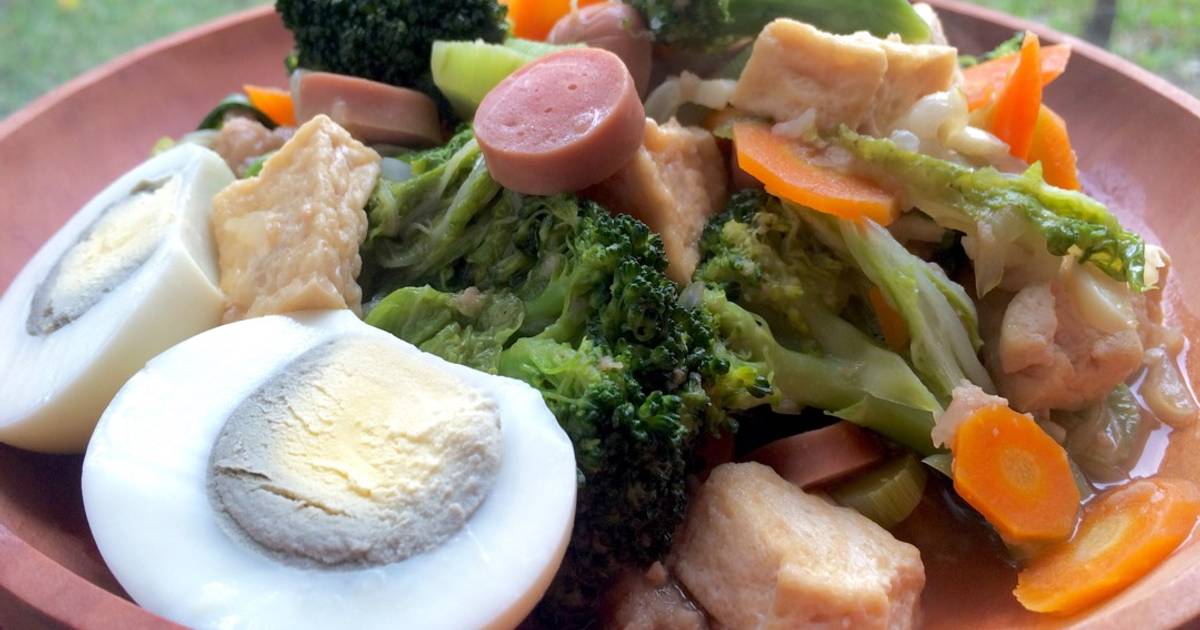Resep Capcay Tahu, Sosis Toping Telur Rebus oleh Marlina Rosa - Cookpad